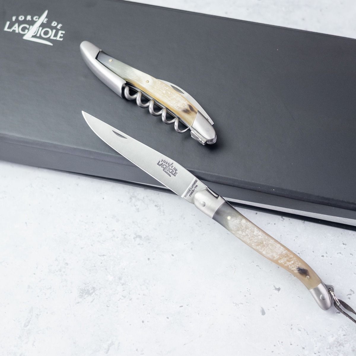 Forge de Laguiole Duo Set - Matt Aubrac Horn