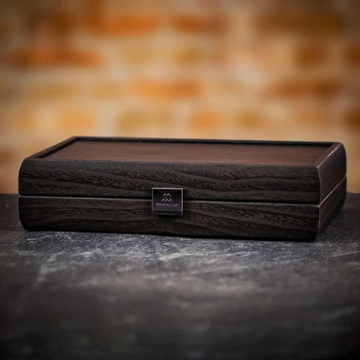 Luxury Poker Set in Walnut and Leatherette Case